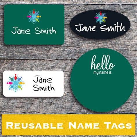 Reusable Name Tags: Chalkboard & Dry Erase Name Tags