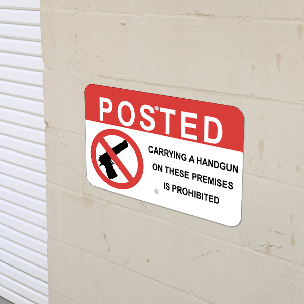 Horizontal Posted Handgun Prohibited Sign - Custom Signs