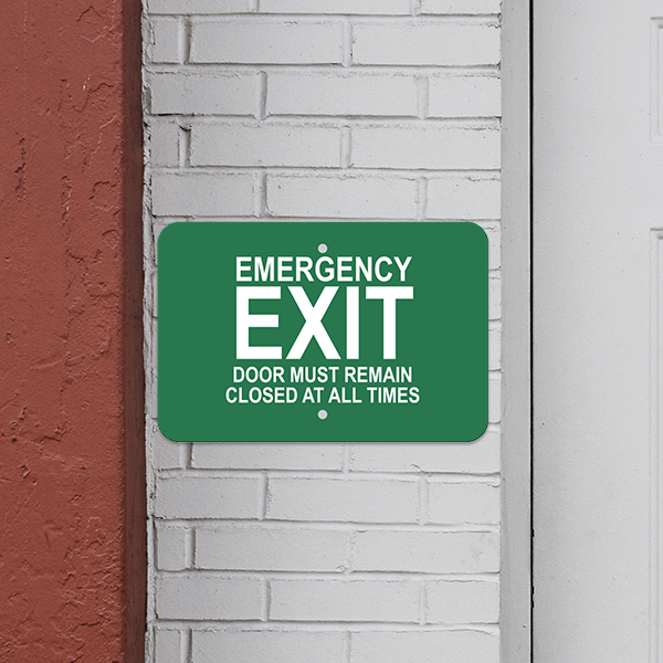 Horizontal Keep Closed Emergency Exit Sign - Custom Signs