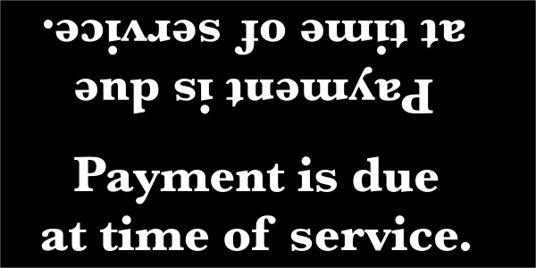 Payment Due at Service Tent Sign | 2" x 8" | HC Brands