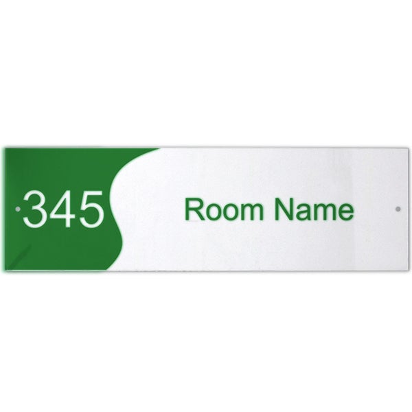 Custom Text Room Name and Number Acrylic Print Sign Wave - 3" x 10 ...