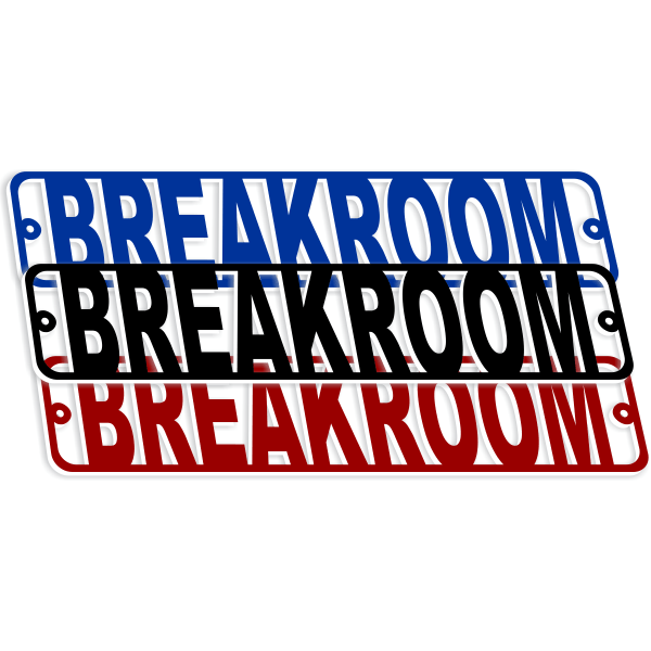 Die Cut Break Room Door Sign, 2 x 10 inch - CustomSigns.com