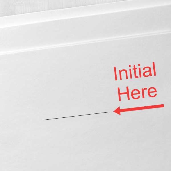 Initial Here Left Arrow Self Inking Stamp | Simply Stamps