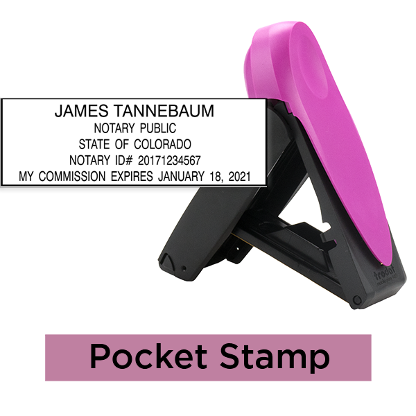 Colorado Notary Pink Stamp - Rectangle | HC Brands