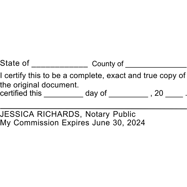 Certified True Copy Stamp For Notary Use HC Brands