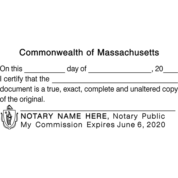 Massachusetts Certified True Copy Notary Stamp Corp Connect