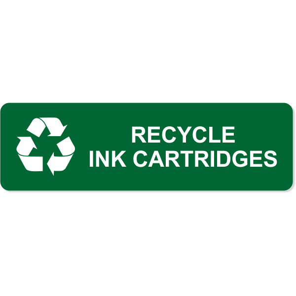 Engraved Ink Cartridge Recycle Sign | 3" x 10" | HC Brands