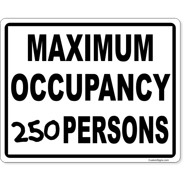 Maximum Occupancy Write On Sign | 8" x 10" | HC Brands