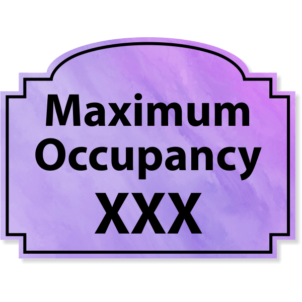Maximum Occupancy Purple Texture Acrylic Sign | 6" x 8" | HC Brands