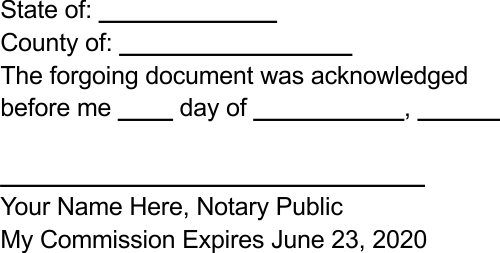 Acknowledgement Stamp for Affidavit Notary Public | HC Brands