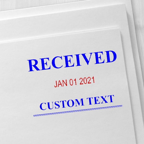 News Font Received Date Stamp, 1 Custom Line | HC Brands