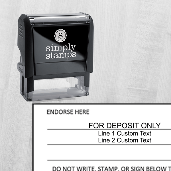 Custom 3 Line For Deposit Only Stamp - Simply Stamps