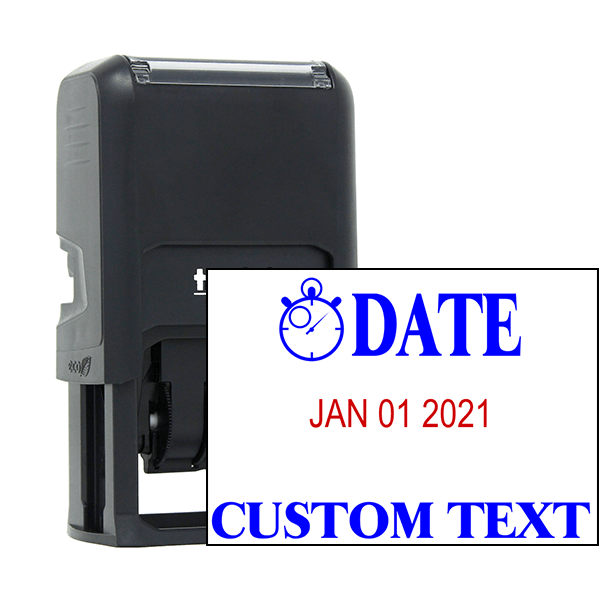 Clock w Custom Line Text Self-Inking Dater | Simply Stamps