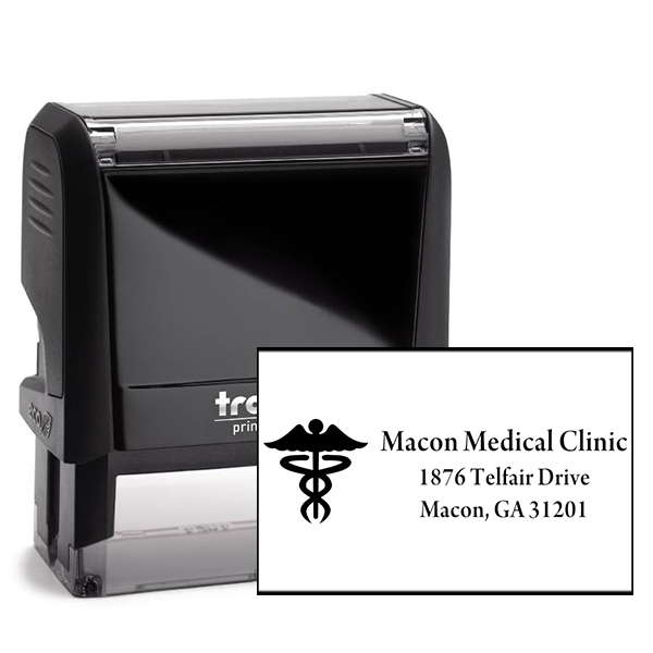 Caduceus Medical Address Stamp - Simply Stamps
