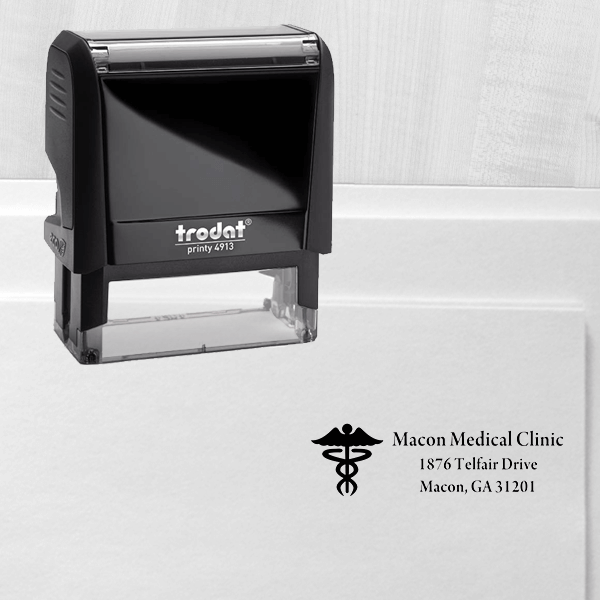 Caduceus Medical Address Stamp - Simply Stamps