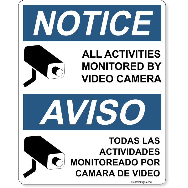 Surveillance Camera Sign In Spanish