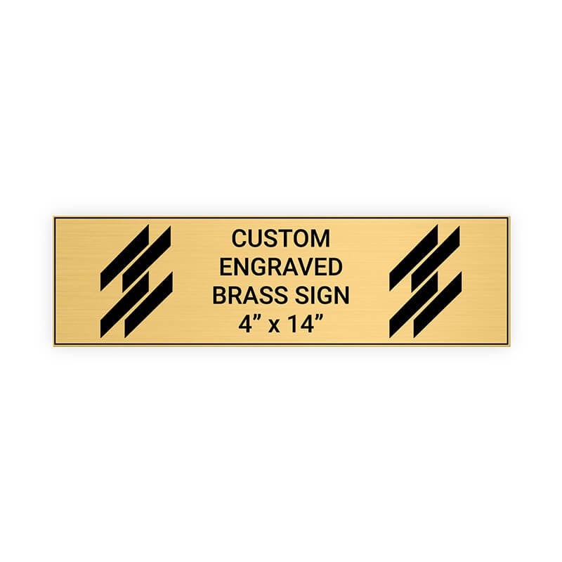 Horizontal Engraved Heavy Brass Signs 4" x 14" | HC Brands