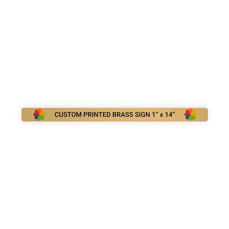 Horizontal Full Color Brass Signs 1" x 14" | HC Brands