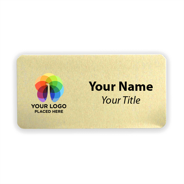 1.5 x 3 Brushed Gold Name Tag | HC Brands