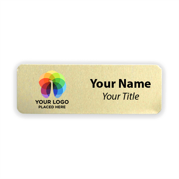 1 x 3 Brushed Gold Name Tag | HC Brands