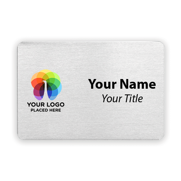 2 x 3 Brushed Silver Name Tag | HC Brands