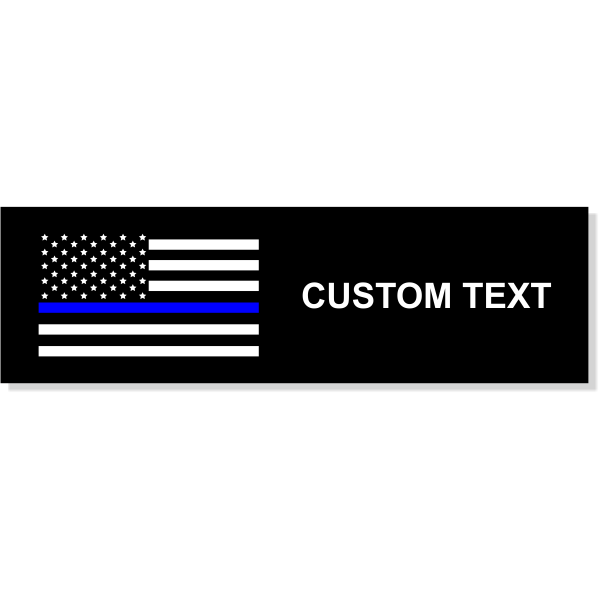 Custom Text Police Flag Rectangle Bumper Sticker | 3" x 10 ...