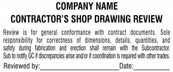 Contractor Shop Drawing Review Stamp, Customize It! - Corp Connect