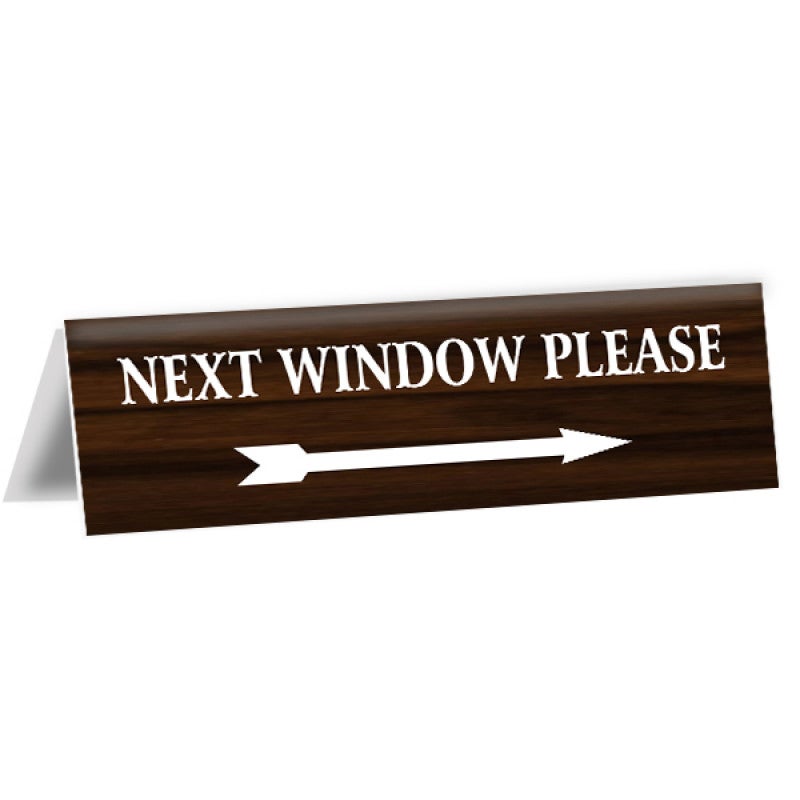 Next Window Bank Teller Engraved Counter Bent Sign | 2" x 8" - Name Tag ...