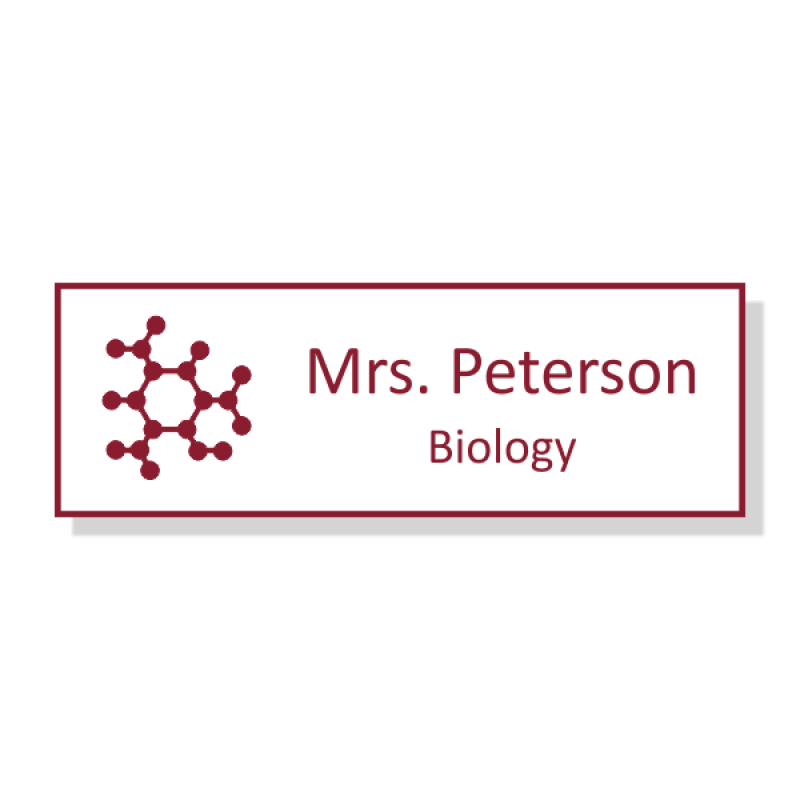 Science Teacher Engraved School Name Tag - Name Tag Wizard