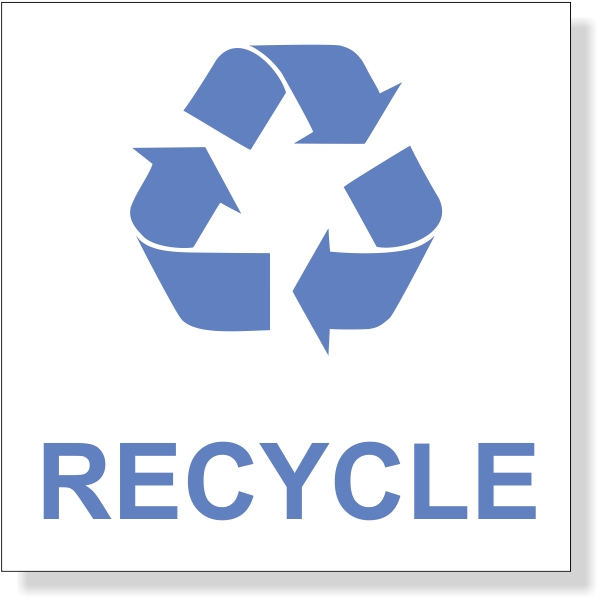 Blue Recycle Decal | 3" x 3" | Customsigns.com