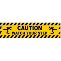 Caution Watch Your Step Icons Decal | 6" x 24" - Customsigns.com