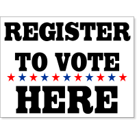 18" x 24" Register To Vote Here Yard Sign - CustomSigns.com