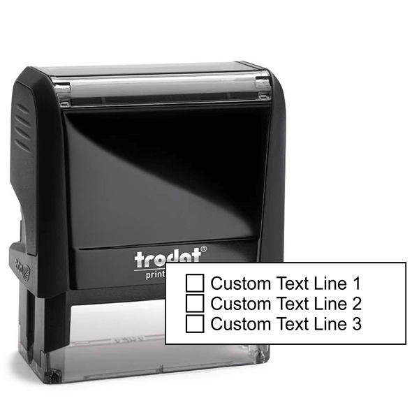 3 Line Checkbox Custom Rubber Stamp | HC Brands