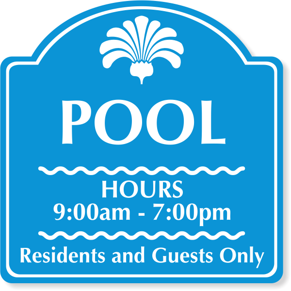 Engraved Custom Pool Hours Sign | 12" x 12" | HC Brands