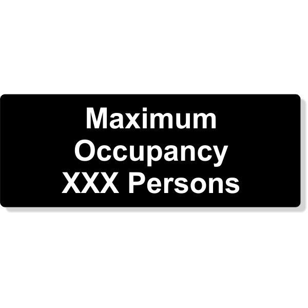 Maximum Occupancy Engraved Plastic Sign | 3" x 8" | HC Brands