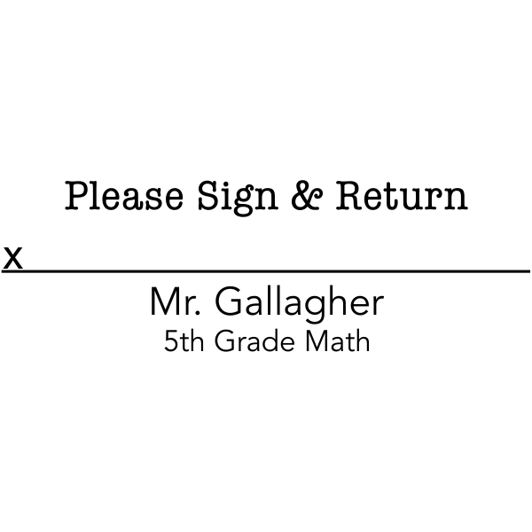 Please Sign and Return Custom Teacher Stamp | HC Brands
