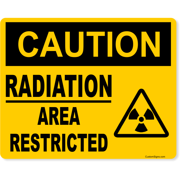 Caution Radiation Area Restricted Full Color Sign | 8" x 10" | HC Brands