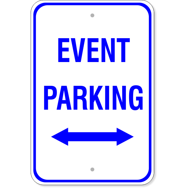 Event Parking Sign with Double Arrow | 18" x 12" | HC Brands