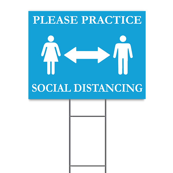 Stop The Spread Practice Social Distancing Yard Sign | 18" x 24 ...