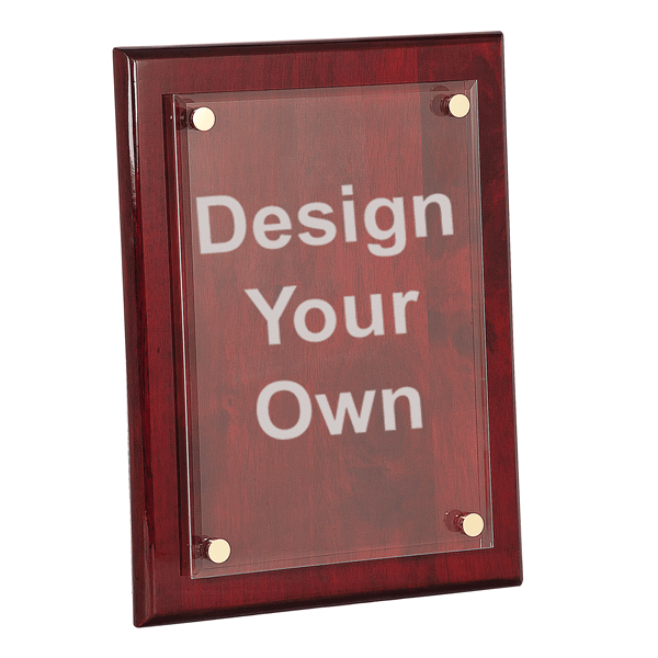 Rosewood Plaque with Floating Acrylic Engraved Plate | 9" x 12 ...