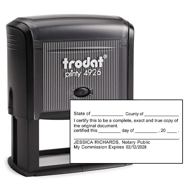 Certified True Copy Stamp for Notary Use | HC Brands