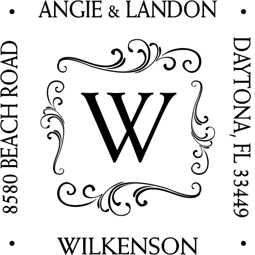 Personalized Fancy Monogram Address Stamp | HC Brands