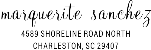 Sanchez Handwritten Address Stamp | HC Brands