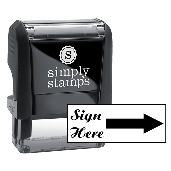 Sign Here Script Font Self Inking Stamp | HC Brands