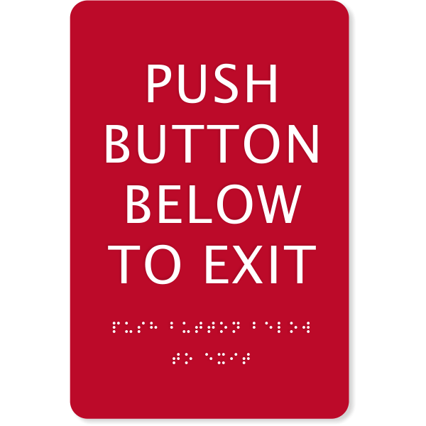 ADA Braille Push Button Exit Sign | 9" x 6" | HC Brands