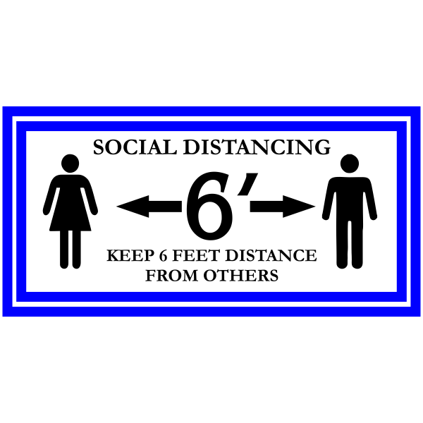 Rectangle Keep 6 Feet Distance Floor Decal - HC Brands | Social Distancing