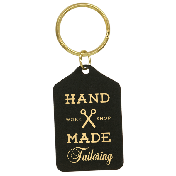 Black Brass Engraved Key Chain - Tablet Style | HC Brands