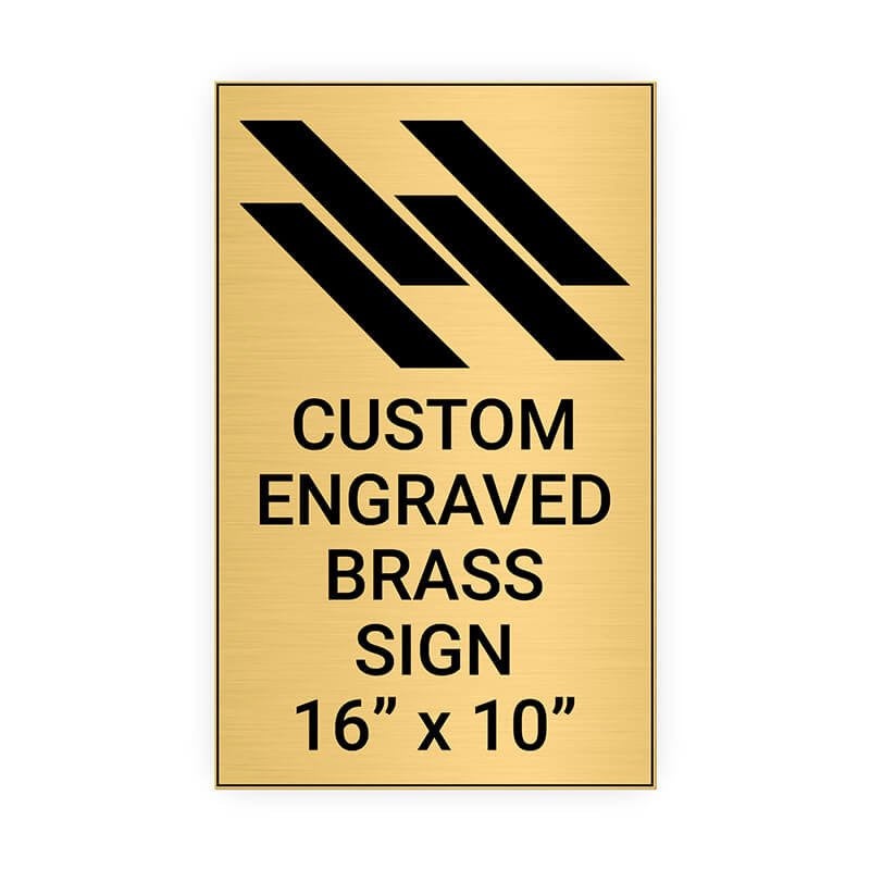 Vertical Engraved Heavy Brass Signs 16" x 10" | HC Brands