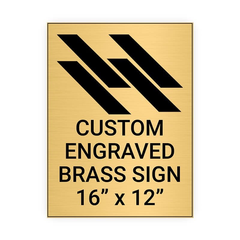 Vertical Engraved Heavy Brass Signs 16" x 12" | HC Brands