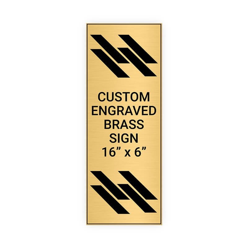 Vertical Engraved Heavy Brass Signs 16" x 6" | HC Brands